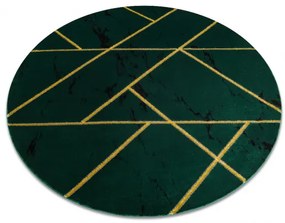 Kulatý koberec EMERALD 1012 Luxusní geometrický zelený zlatý Rozměr: průměr 120 cm