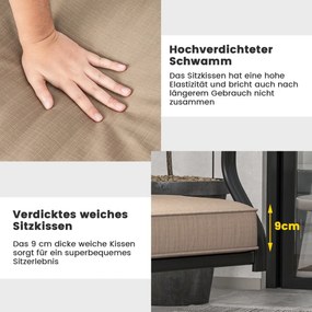 Costway Sada 2 otočných židlí s měkkým čalouněním a květinovým vzorem, terasová