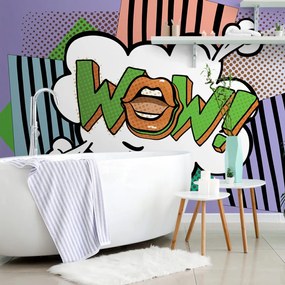 Tapeta stylový fialový pop art - WOW!