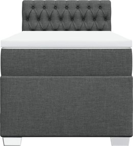 Box spring postel s matrací tmavě šedá 90x200 cm textil 3285779