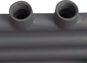 vidaXL Černý žebříkový radiátor na ručníky rovný ústřední topení 480 x 480 mm [141888] Barva: Šedá