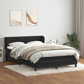 Box spring postel s matrací černá 160x210 cm samet 3317699