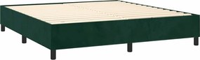 Box spring postel s matrací a LED tmavě zelená 180x200 cm samet 3136020