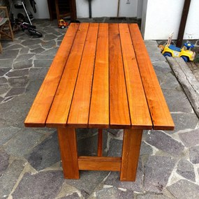 KULHÁNEK Klasický stůl dubový Odstín nátěru: lazura - teak, Velikost desky: 150x80 cm