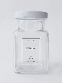 Samolepka na kořenky VANILKA průhledná 3 × 4 cm základní písmo