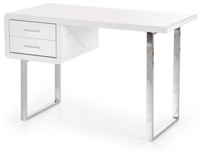 Psací stůl Mateo, bílá / stříbrná