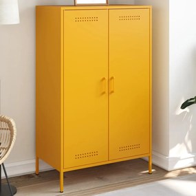 Skříň highboard hořčicově žlutá 68 x 39 x 113 cm ocel