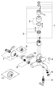 GROHE 32865000 - Vanová baterie BAUCLASSIC DN 15 lesklý chrom