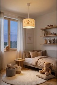 BRILAGI - LED Dětský lustr na lanku BOBO 1xE27/60W/230V pr. 35 cm bílá/medvídci