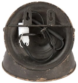 Nástěnná černá retro lampa – 21x30x19 cm