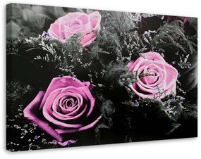 Obraz na plátně Růžové růže Přírodní květiny - 120x80 cm
