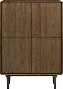 Tmavě hnědá skříňka v dekoru dubu 100x140x40 cm Darwin – House Nordic