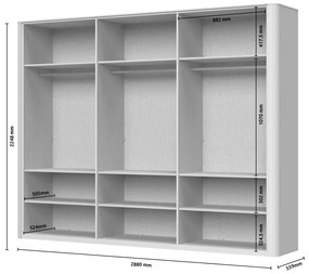 Skříň prosklená s osvětlením RONDO - P6R-2AL/RO - Cashmere lak mat