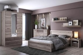 Postel s policemi JESI NEW, 160x200, kaštan nairobi Kondela 0000408051