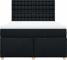 Box spring postel s matrací černá 160x200 cm textil 3293647