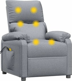 Elektrické masážní křeslo světle šedé textil 3073827