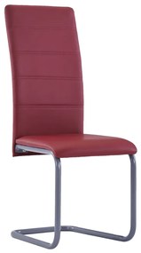 Konzolové jídelní židle 6 ks červené umělá kůže,  278098