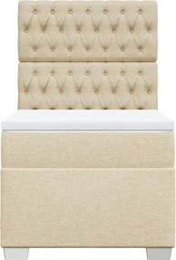 Box spring postel s matrací krémová 80 x 200 cm textil 3292627
