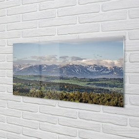 Obraz na skle hory 125x50 cm