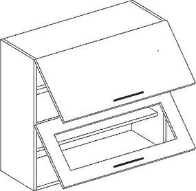 Casarredo - Komfort nábytek Horní kuchyňská skříňka GOBI W80SP výklopná GOBI, dub sonoma/sklo