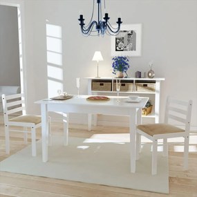 Jídelní židle 2 ks bílé masivní kaučukovníkové dřevo a samet - Default Title