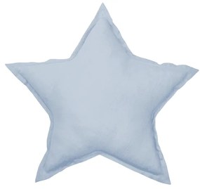 Cotton &amp; Sweets Mini lněný polštář hvězda světle modrý 38 cm