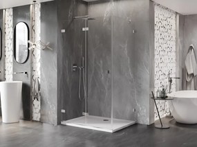 Mexen Lunar-F, skládací sprchový kout levý 90 x 70 cm, 8mm čiré sklo, chromový profil, 836-090-070-01-00-L