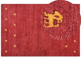 Vlněný koberec gabbeh 200 x 300 cm červený YARALI Beliani