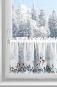 KRÁTKÁ VÁNOČNÍ ZÁCLONA NA PÁSCE XMAS19 150X40 CM VZOROVANÁ