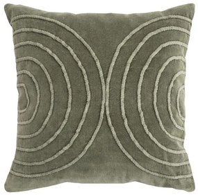 SCANquilt povlak COTTON VELVET půlkruhy zelená 45 x 45 cm