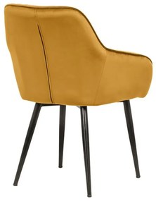 Designová židle Esmeralda, hořčicová žlutá