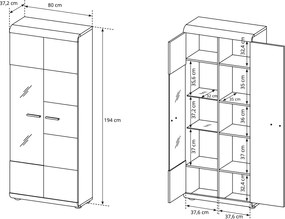 Obývací pokoj LEXI s komodou, dub sonoma