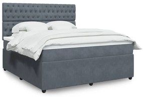 Box spring postel s matrací tmavě šedá 180x200 cm samet 3294713