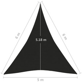 Stínící plachta 160 g/m² černá 5 x 6 x 6 m HDPE