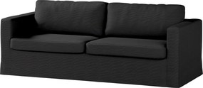 Potah na pohovku IKEA Karlstad 3-místná, nerozkládací, dlouhý barva černá látka pletený vzor