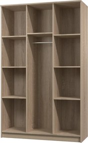IDZ Šatní skříň OMEGA III 3D 19, 120 cm Dub Sonoma/Bílá