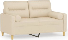 2místná pohovka s polštáři krémová 120 cm textil 3200815