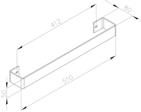 Sapho COLONNA držák ručníků 510x80 mm, nerez mat IRPA16