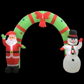 Vánoční nafukovací Santa a sněhulák brána LED 300 x 90 x 223 cm 289303
