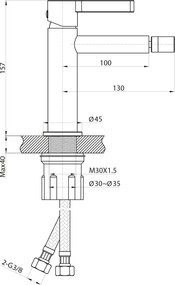 Sapho Sapho, ICONIC stojánková bidetová baterie, měď mat, AF003PG