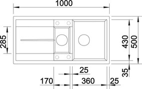 Granitový dřez Blanco METRA 6 S kávová 515046