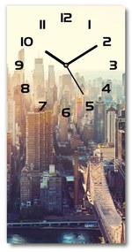Wallmuralia Nástěnné hodiny New York ptačí pohled 30x60 cm
