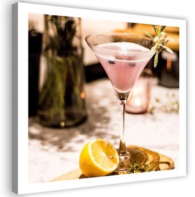 Gario Obraz na plátně Sklenice na pití s růžovým nápojem Rozměry: 30 x 30 cm