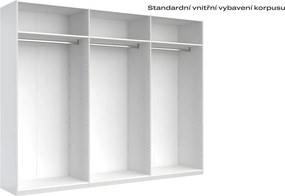 Skříň 6D (se zrcadly), série N, bílý lesk Luiza