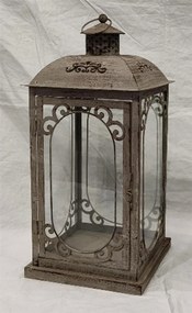 Kovová lucerna Morex K4576/B, 21,5 × 21,5 × 47,5 cm