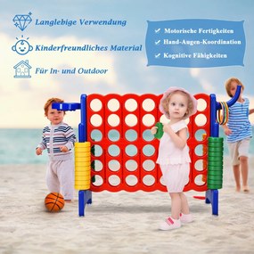Costway Velká sada 4 v řadě Jumbo 4 v řadě pro děti a dospělé červená +, modrý