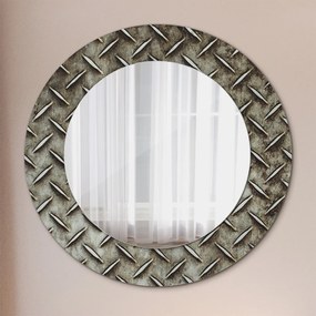 Kulaté zrcadlo s dekorem Textura oceli fi 50 cm
