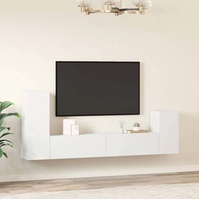 4dílný set TV skříněk bílý kompozitní dřevo 3114622