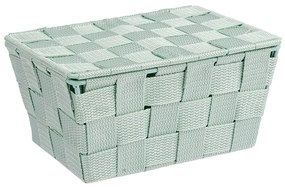 Koupelnový košík s víkem ADRIA MINT, 14 x 9 x 14 cm, WENKO