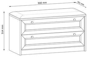 Komoda REL LWK | 90 cm | bílá | lamino o síle 18 mm + ozdobné MDF lišty 18 mm